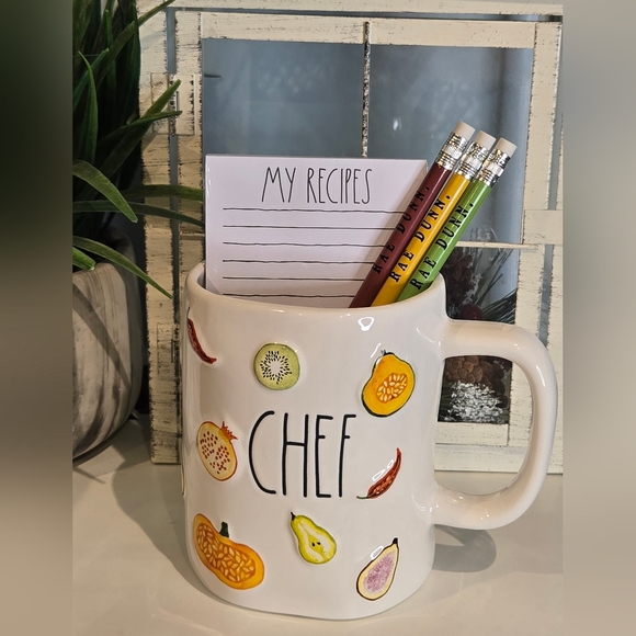 Rae Dunn | Dining | Rae Dunn Chef Mug Notepad And Pencils | Poshmark